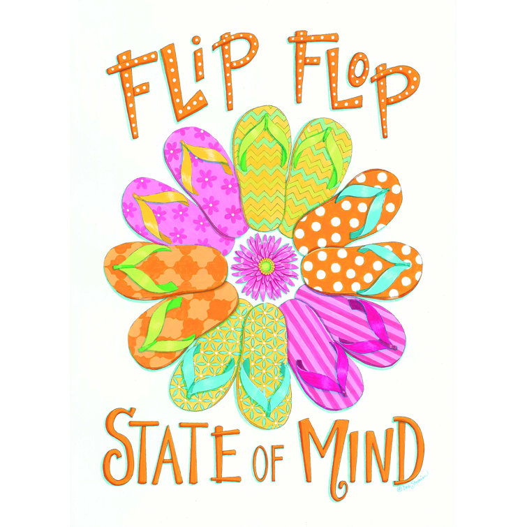 Highland Dunes Flip Flop State Of Mind - Wrapped Canvas Print | Wayfair